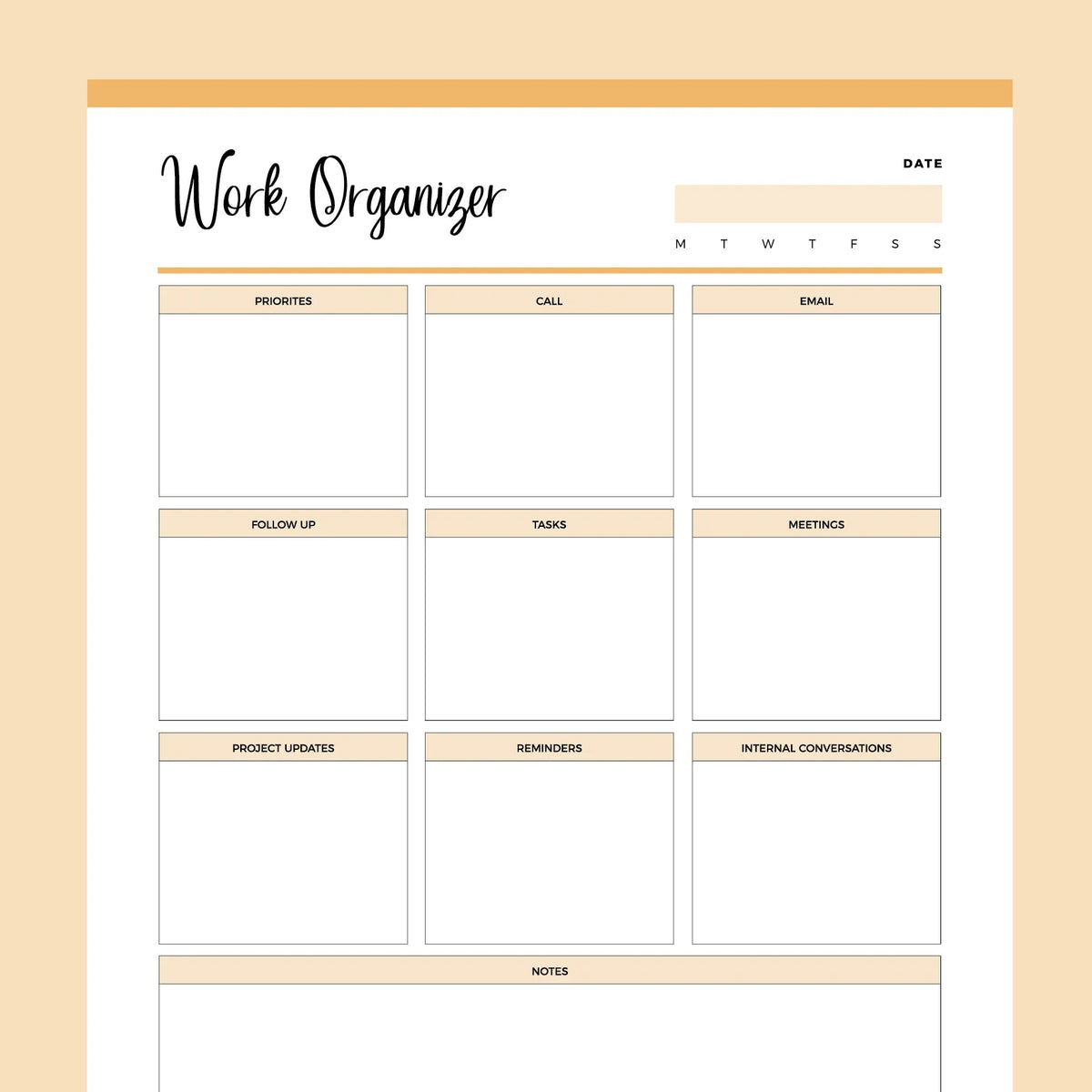 Printable Daily Work Organizer – Plan Print Land