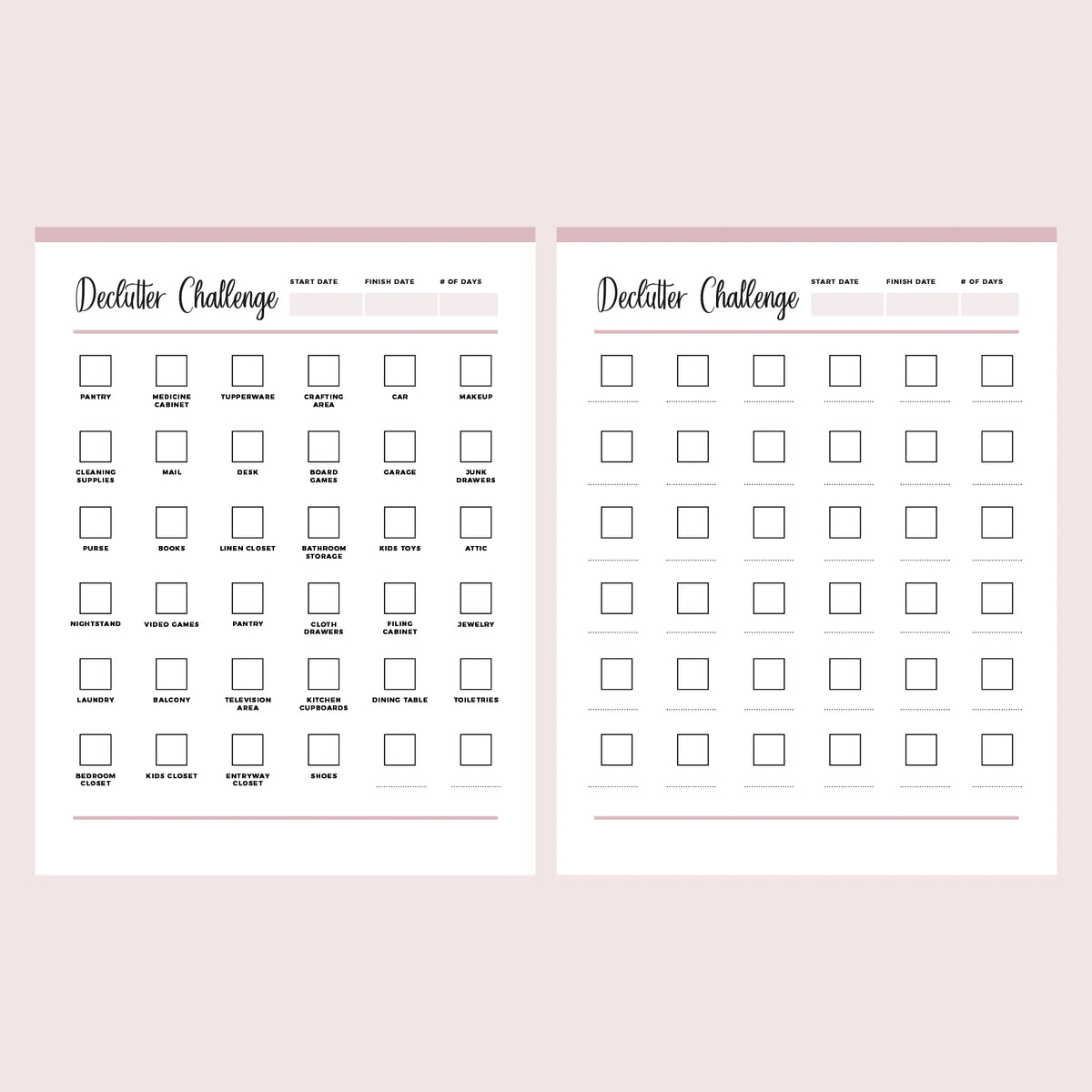 Printable Declutter Challenge Template | Instant Download PDF | A4 and ...