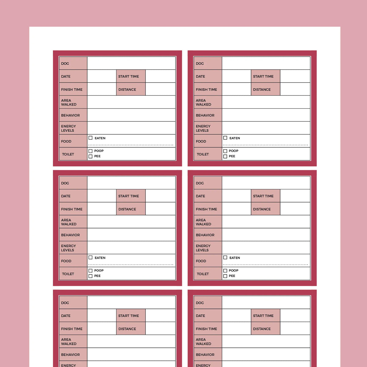 Printable Doggy Report Cards | Instant Download PDF | A4 and US Letter ...