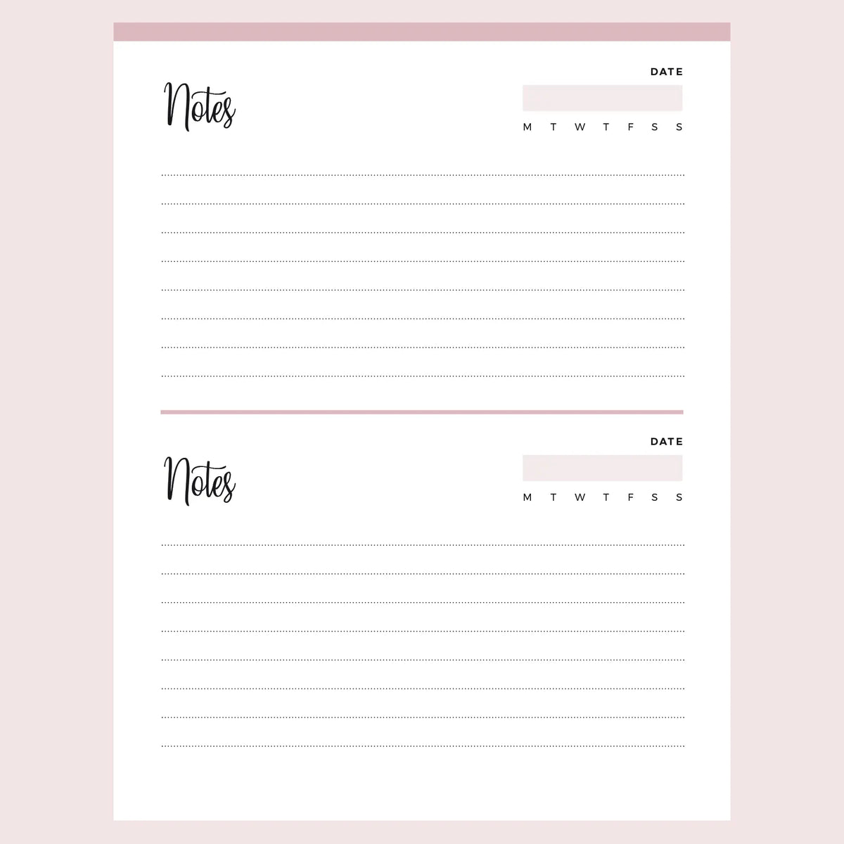 Printable Half Page Notes | Instant Download PDF | A4 and US Letter ...