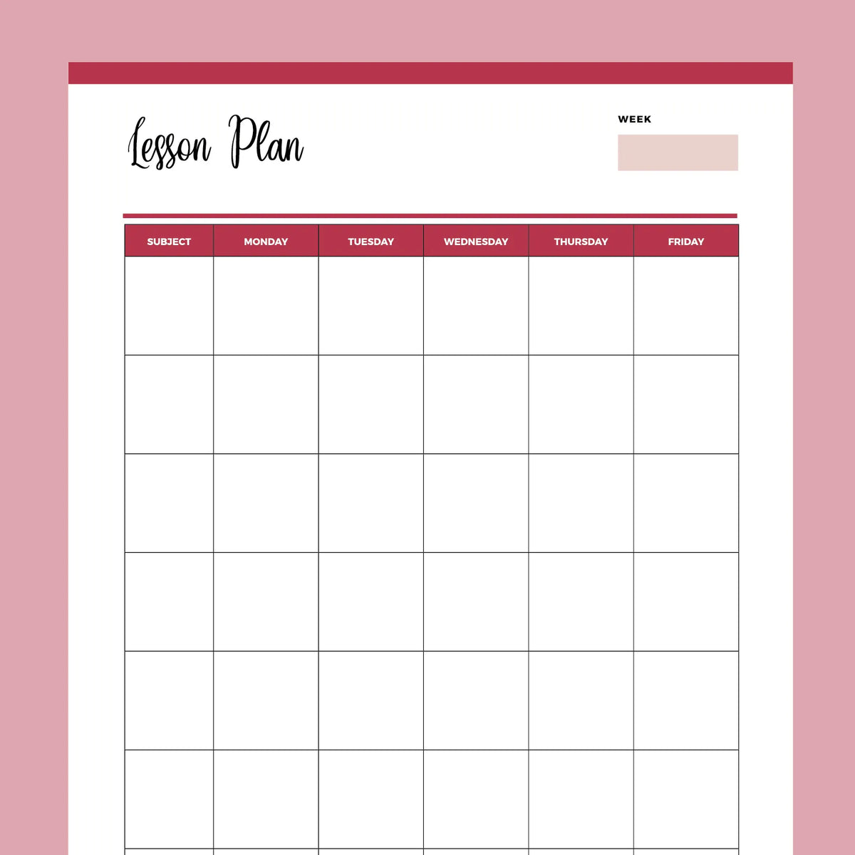 Printable Homeschool Lesson Plan Overview – Plan Print Land