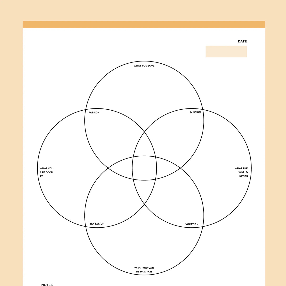 Printable Ikigai Brainstorming Template – Plan Print Land