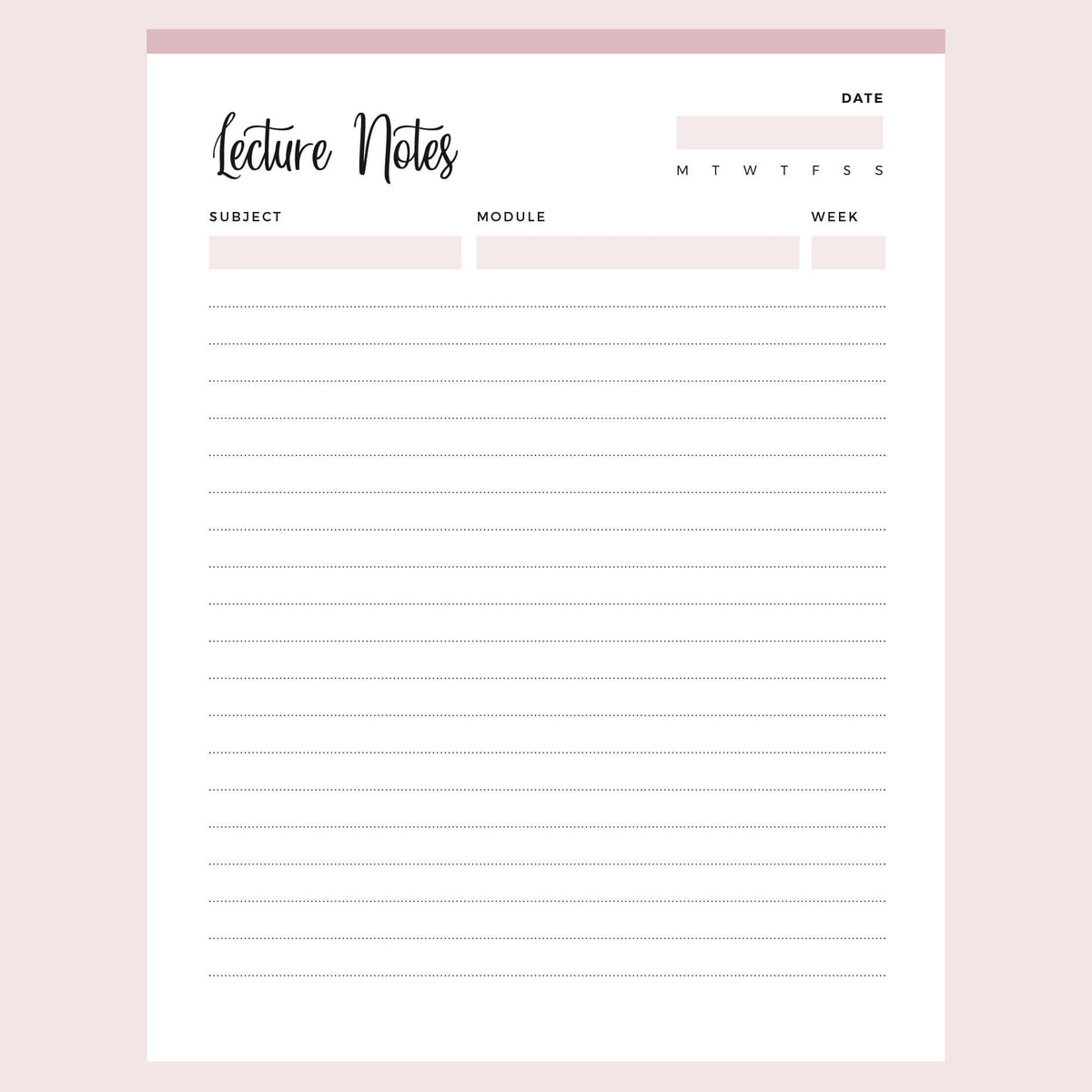 Printable Lecture Notes | Instant Download PDF | 8 Colors Included ...