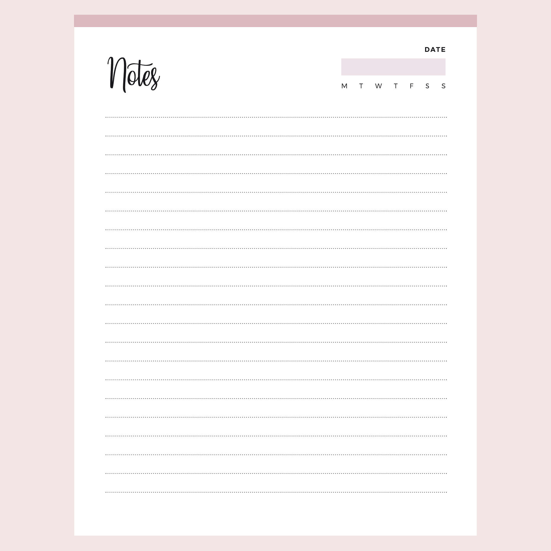 Printable Lined Note Pages Lined Note Paper Printable Template: