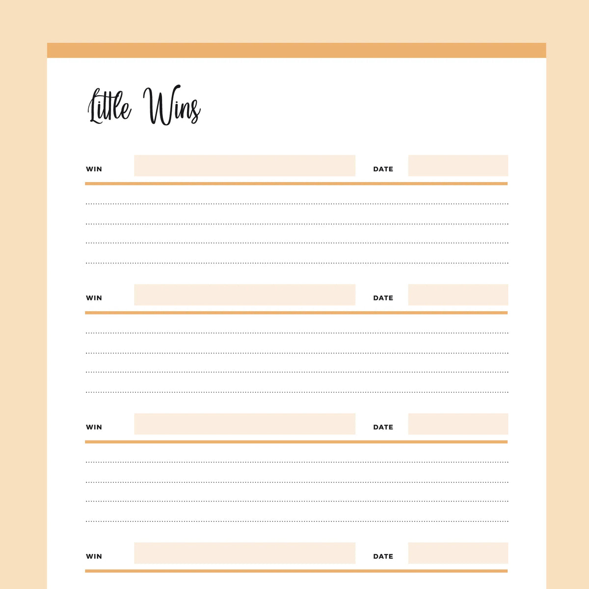 Printable Little Wins Tracker | Instant Download PDF | A4 and US Letter ...