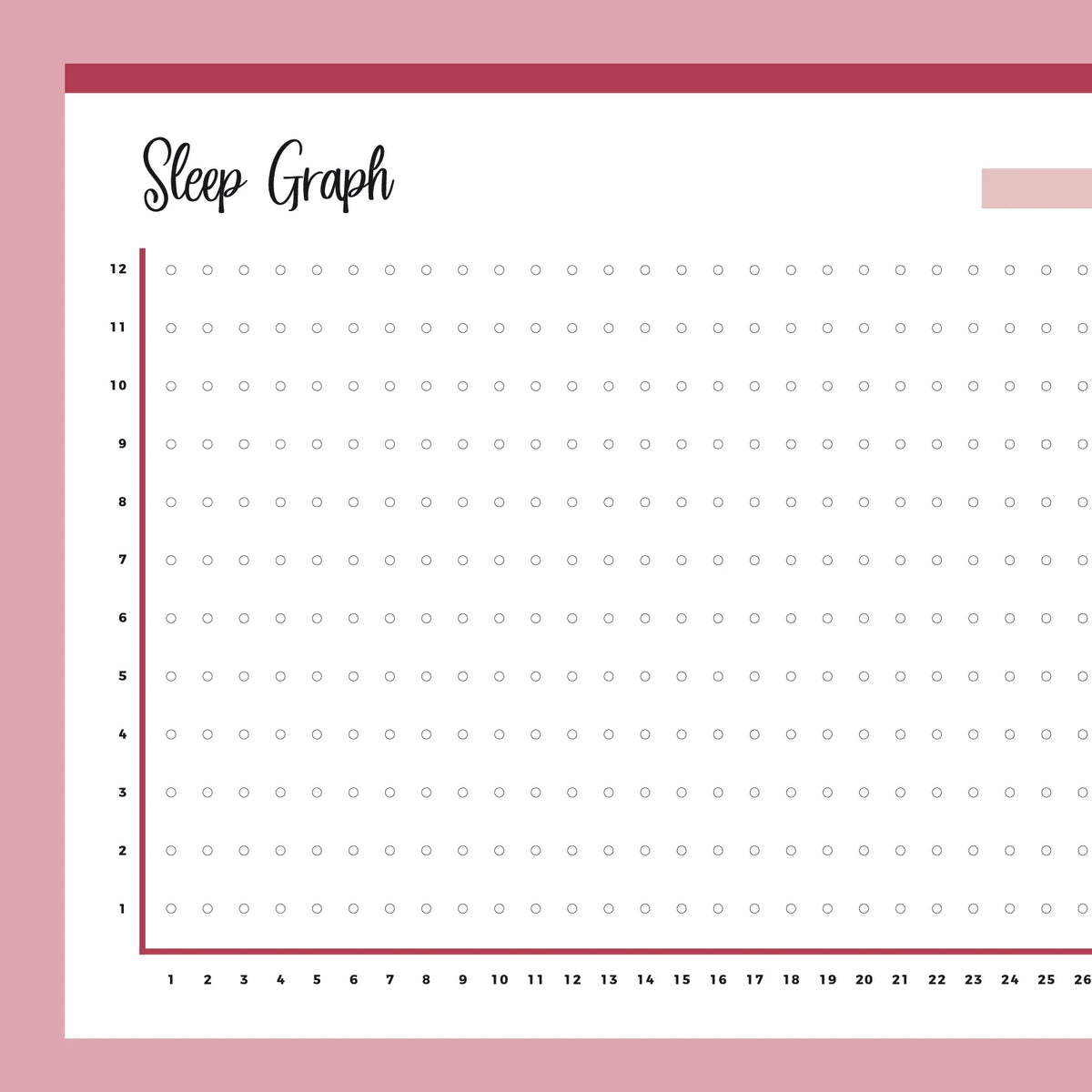 Printable Monthly Sleep Tracking Graph | Instant Download PDF | A4 and ...