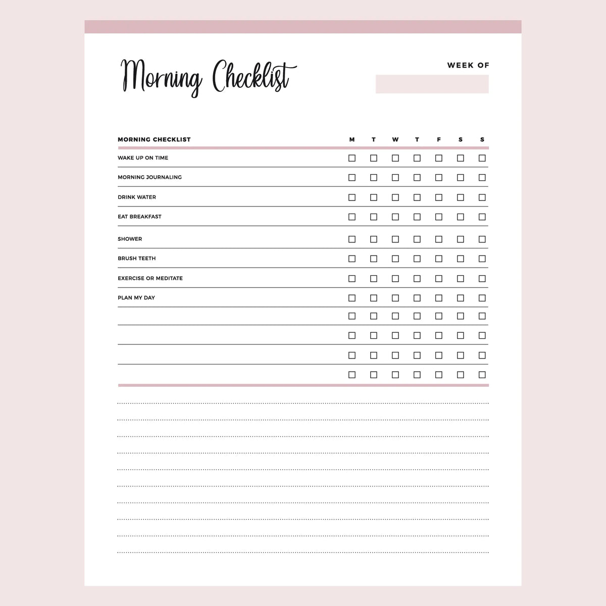 Printable Morning Organization Checklists | Instant Download PDF – Plan ...