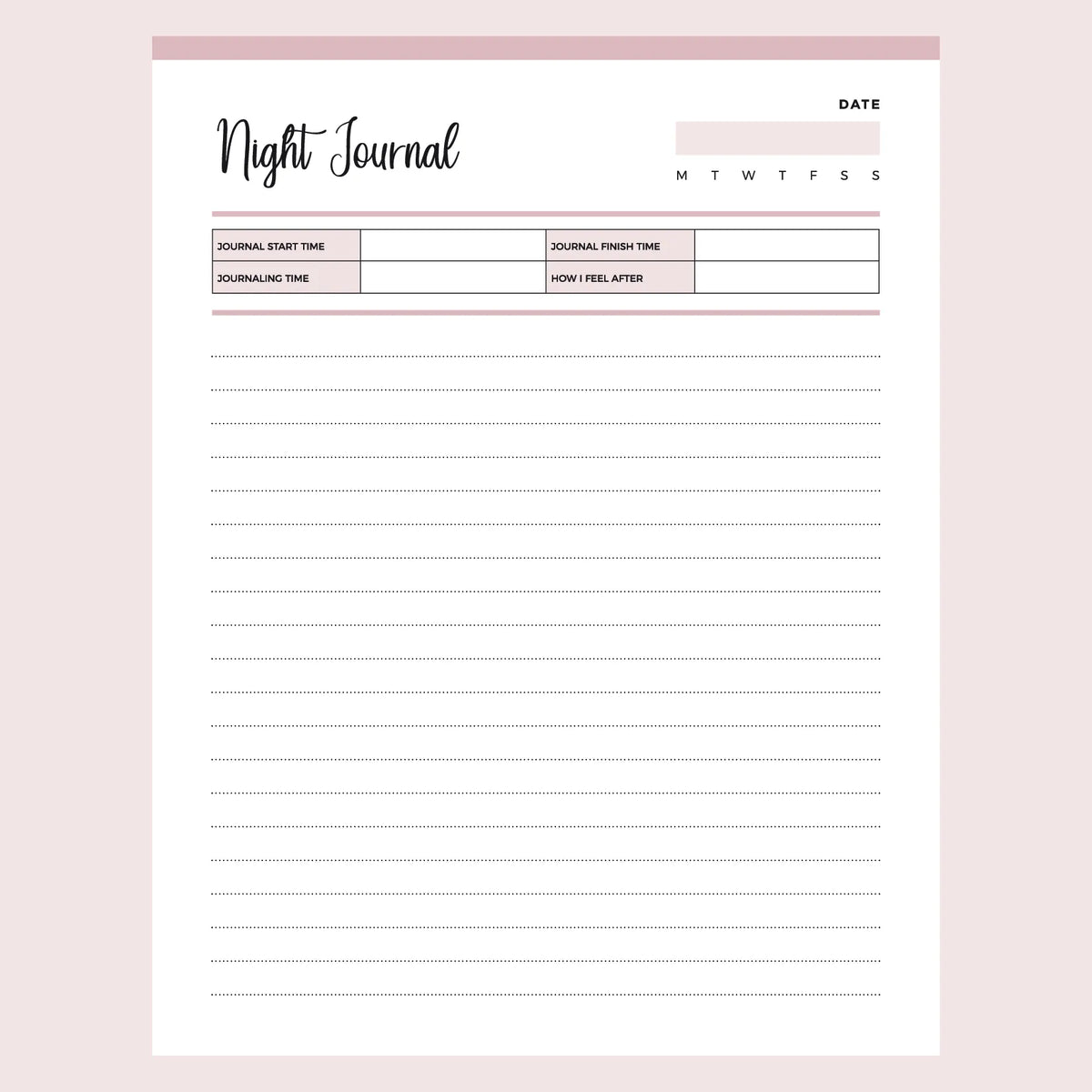 Printable Morning and Night Journal | Instant Download PDF – Plan Print ...
