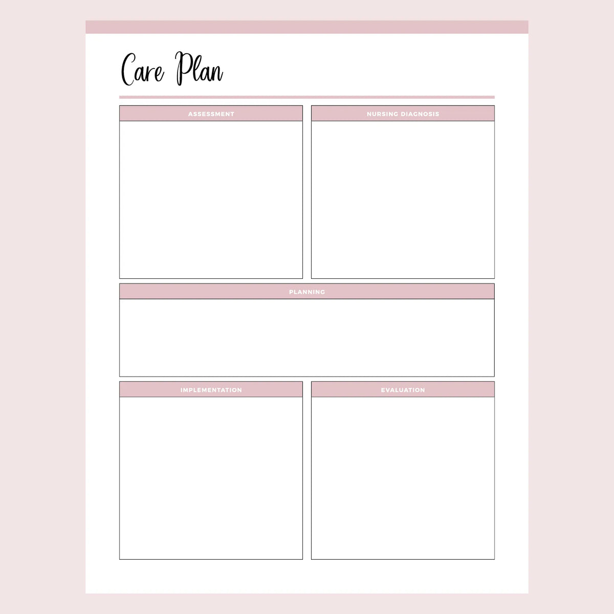 Printable Nursing Care Plan | Instant Download PDF | A4 and US Letter ...