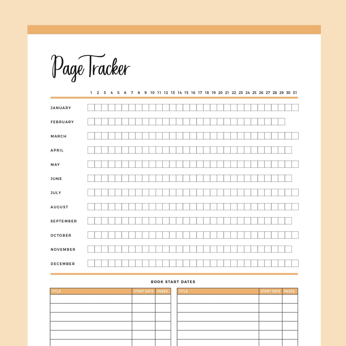 Printable Page Reading Tracker – Plan Print Land