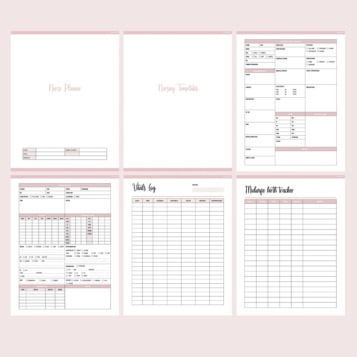 Nursing Planner Printable | Instant Download PDF for Nurses | 57 PAGES ...
