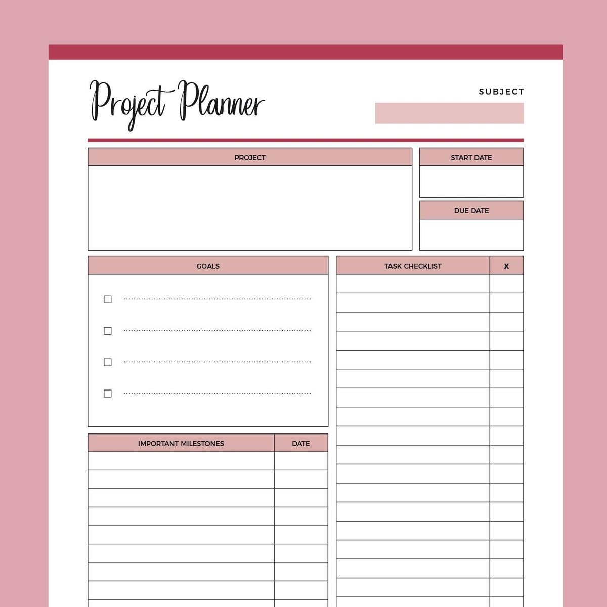 Printable Project Management Planner | Instant Download PDF Planner ...