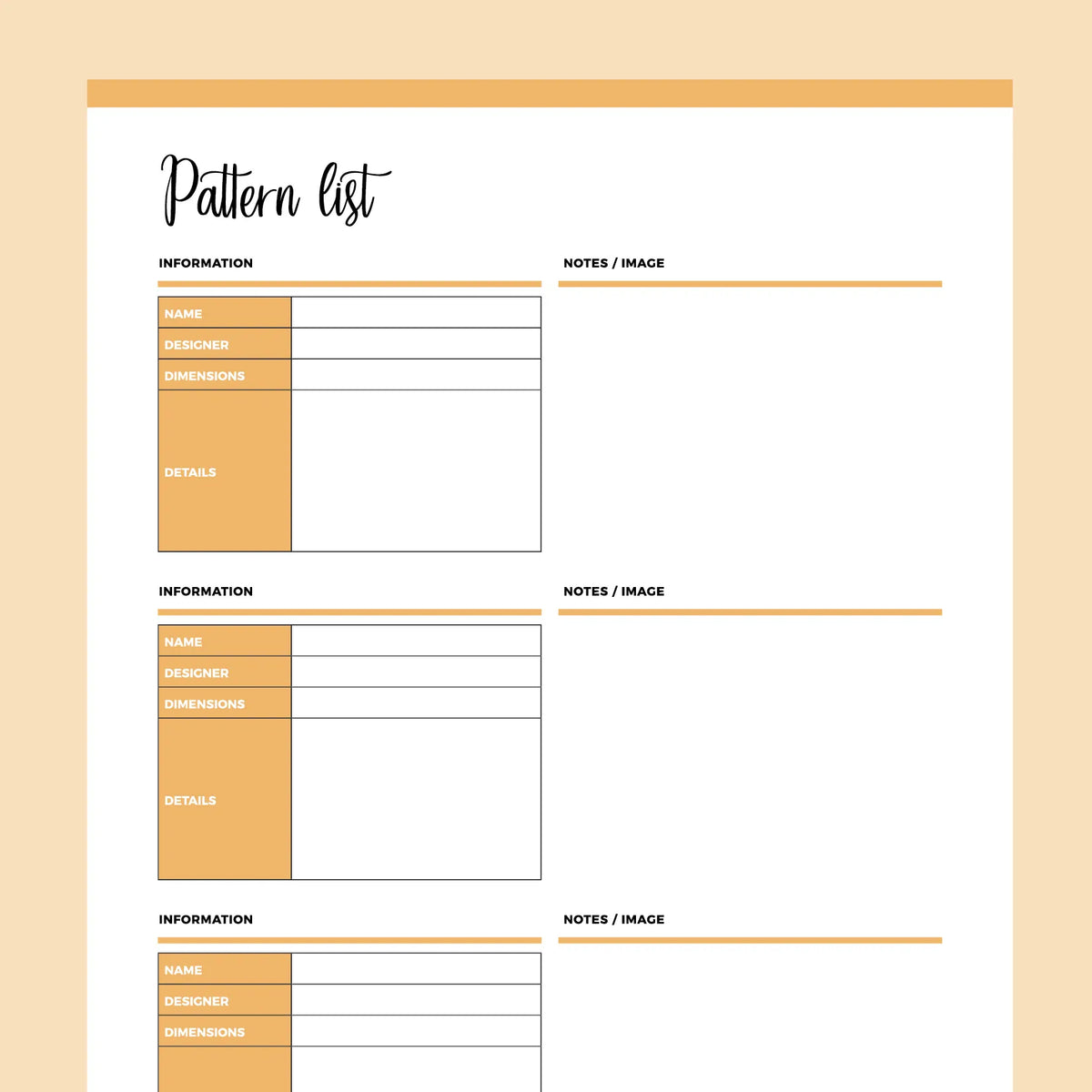 Printable Quilt and Sewing Pattern List | Instant Download PDF – Plan ...