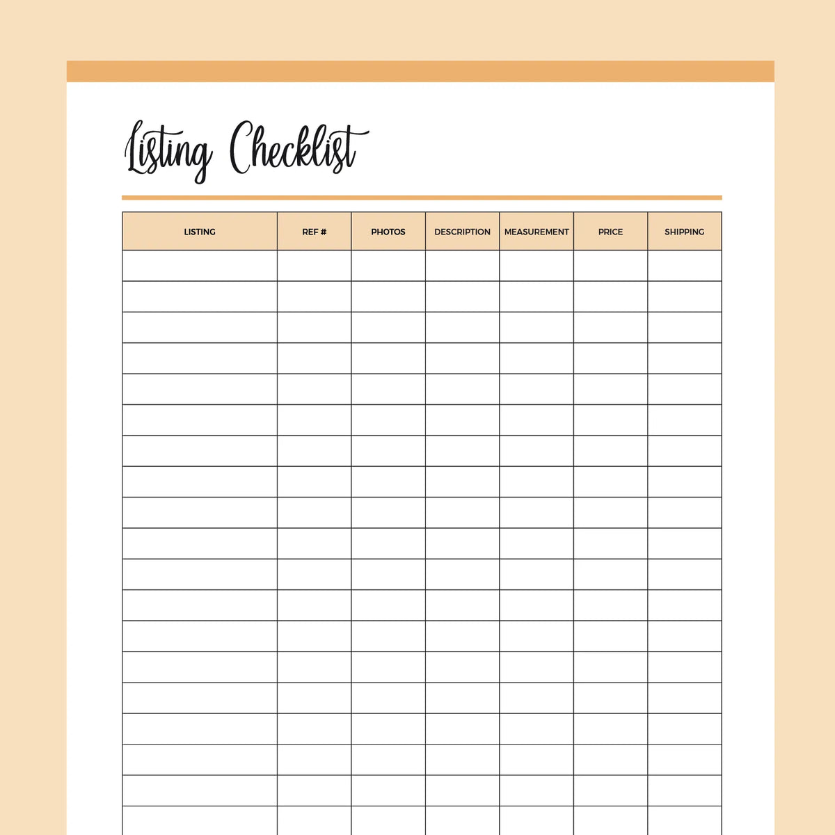 Printable Sellers Checklist For Listing Products | Instant Download PDF ...