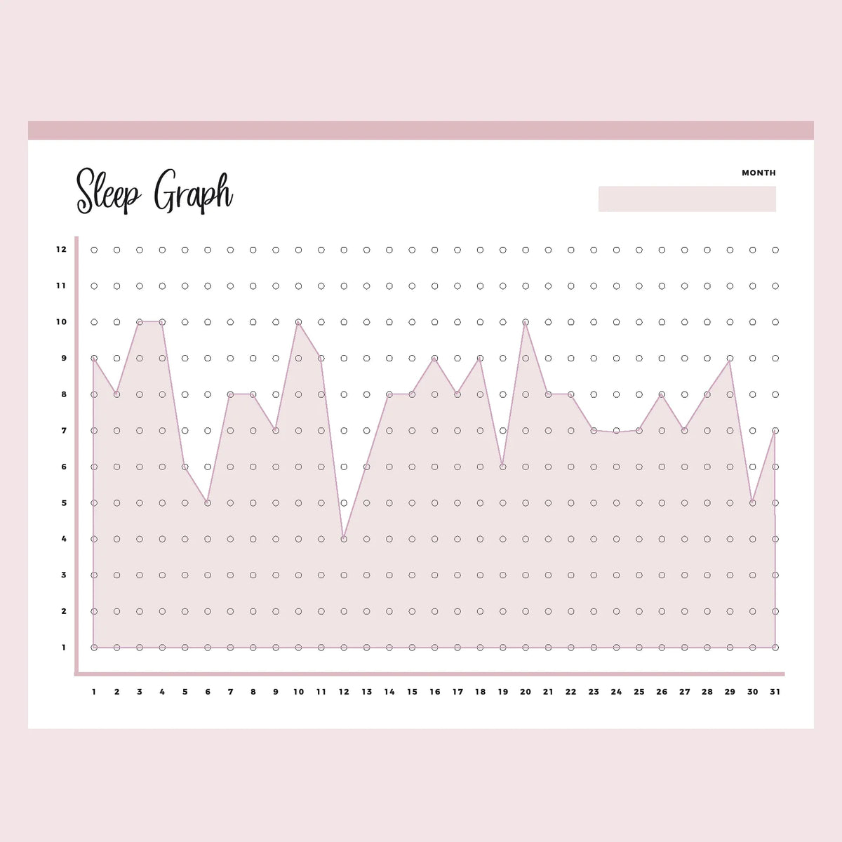 Printable Monthly Sleep Tracking Graph | Instant Download PDF | A4 and ...