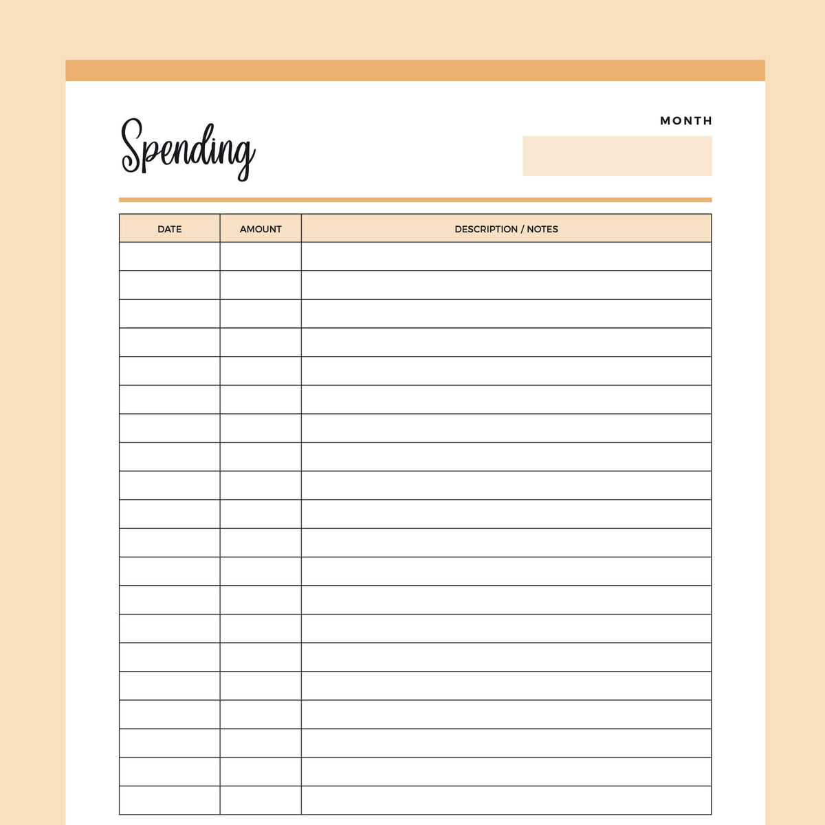 Printable Spending Tracker | Instant Download PDF | A4 & US Letter ...