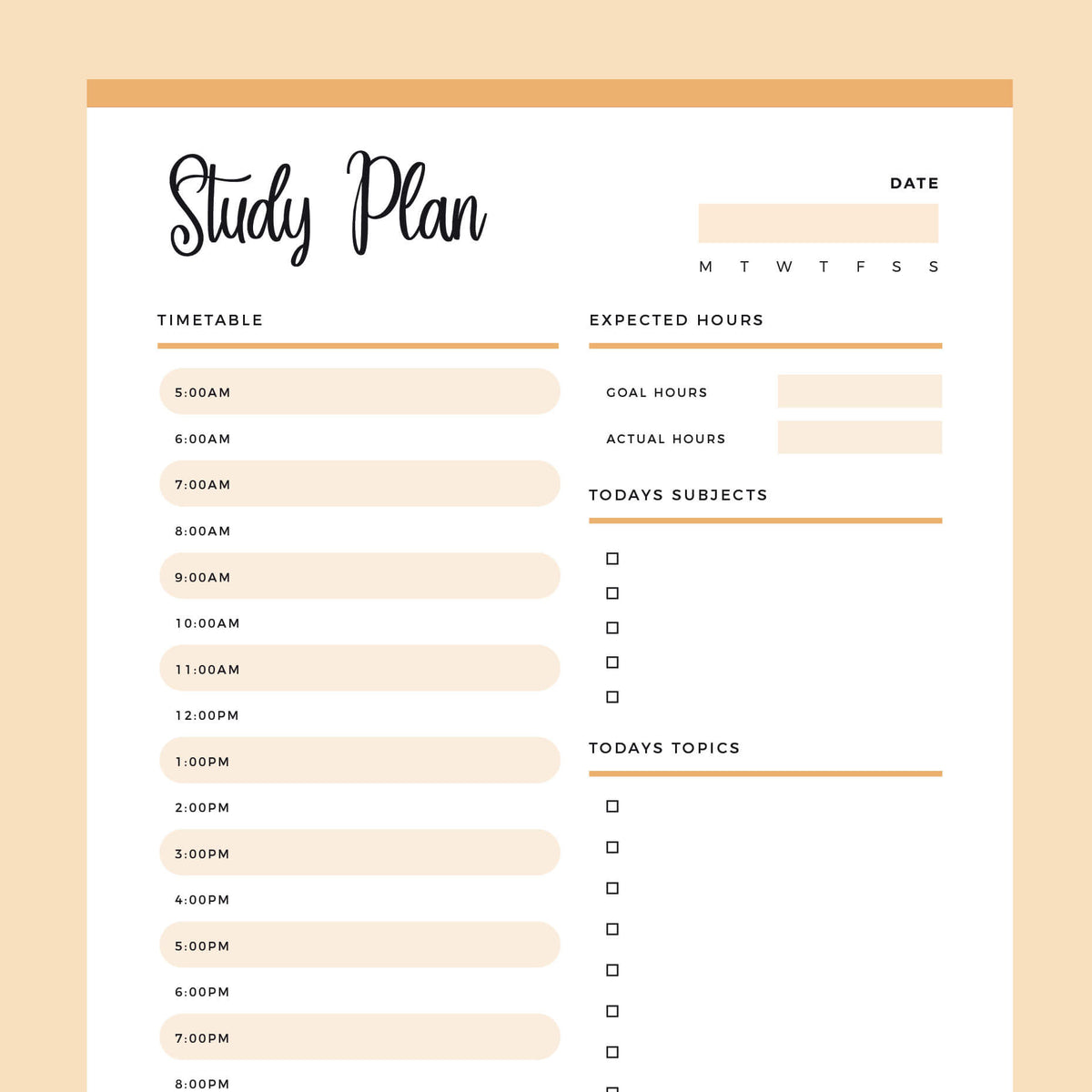 Printable Study Planner – Plan Print Land