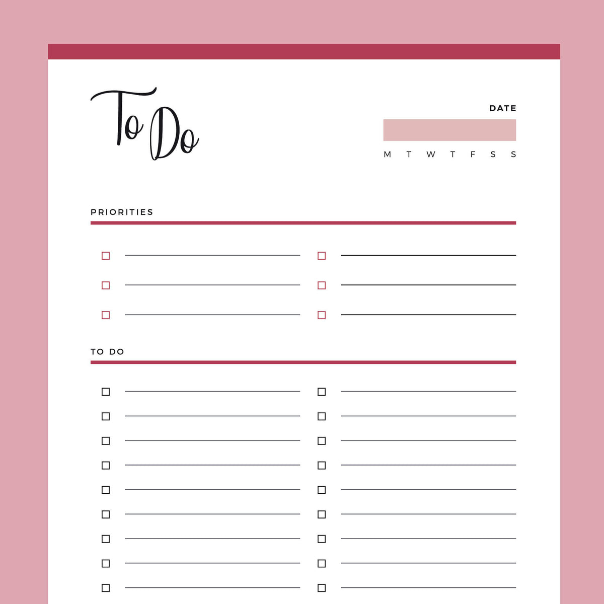 Printable To Do List – Plan Print Land