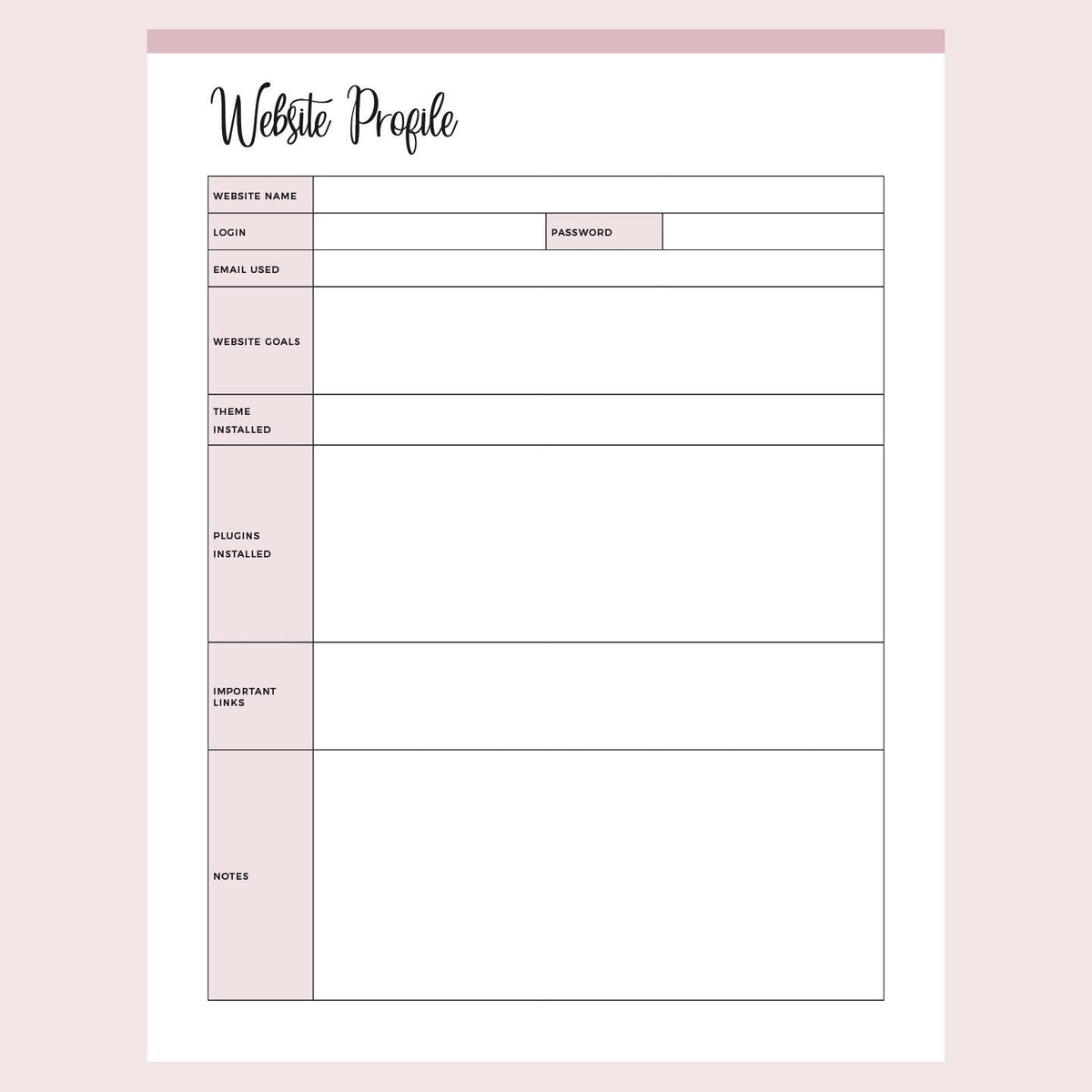 Printable Website Profile – Plan Print Land