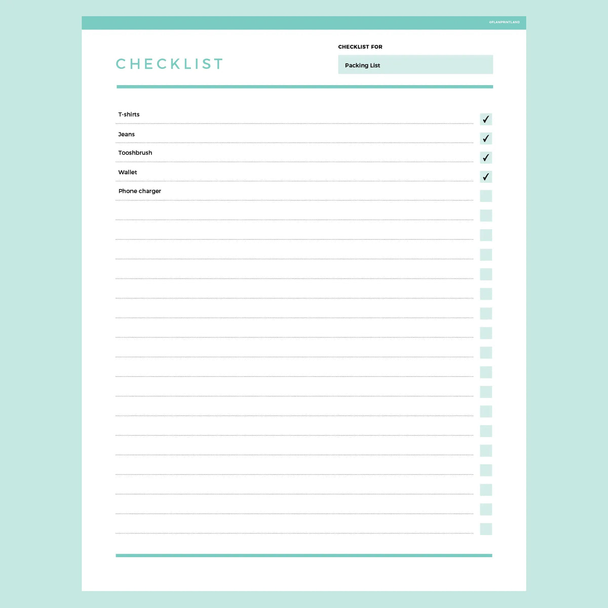 Simple Checklist Editable | Instant Download Fillable PDF | A4 and US ...