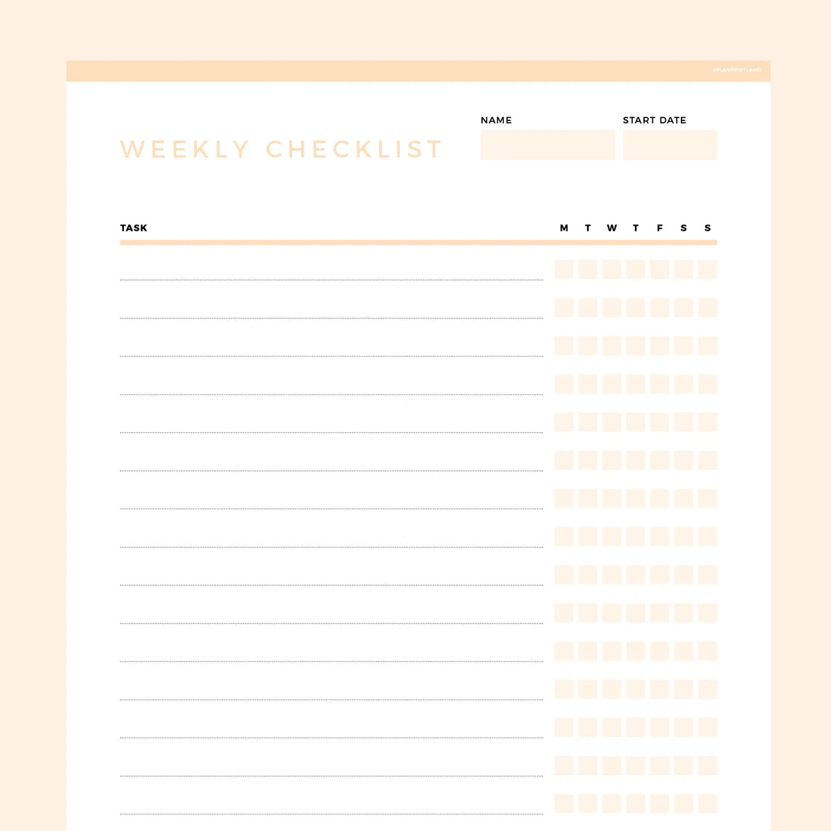 Simple Checklist Template Editable | Instant Download Fillable PDF | A4 ...