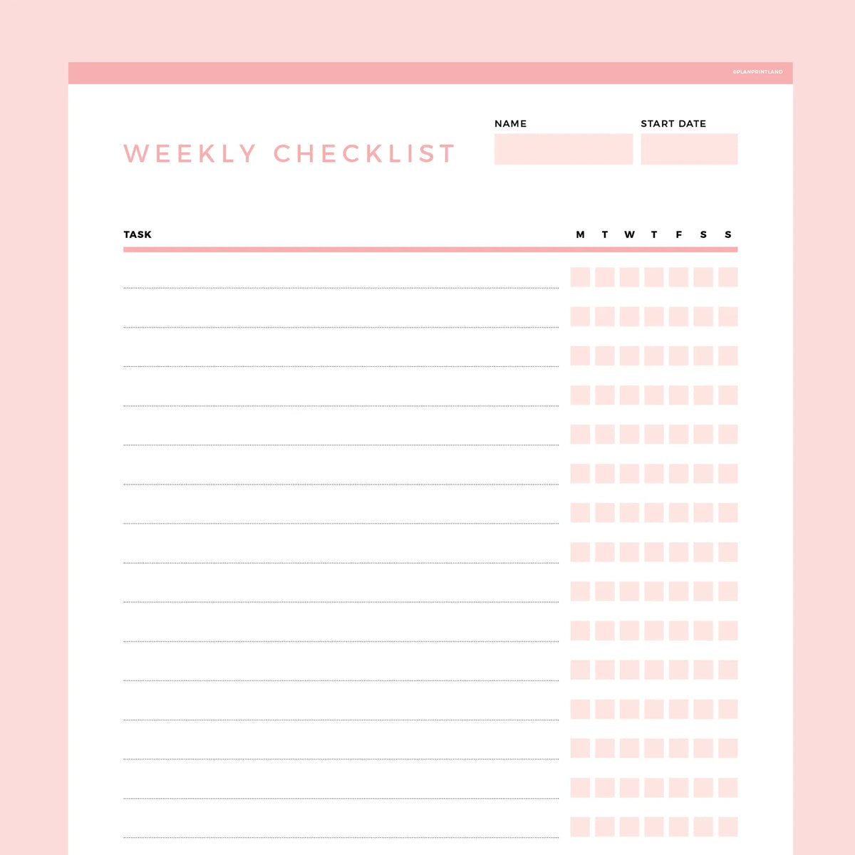 Simple Checklist Template Editable | Instant Download Fillable PDF | A4 ...
