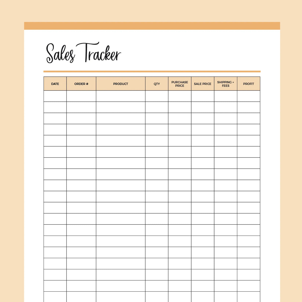 Simple Sales Tracker Printable | Instant Download PDF | A4 and US ...