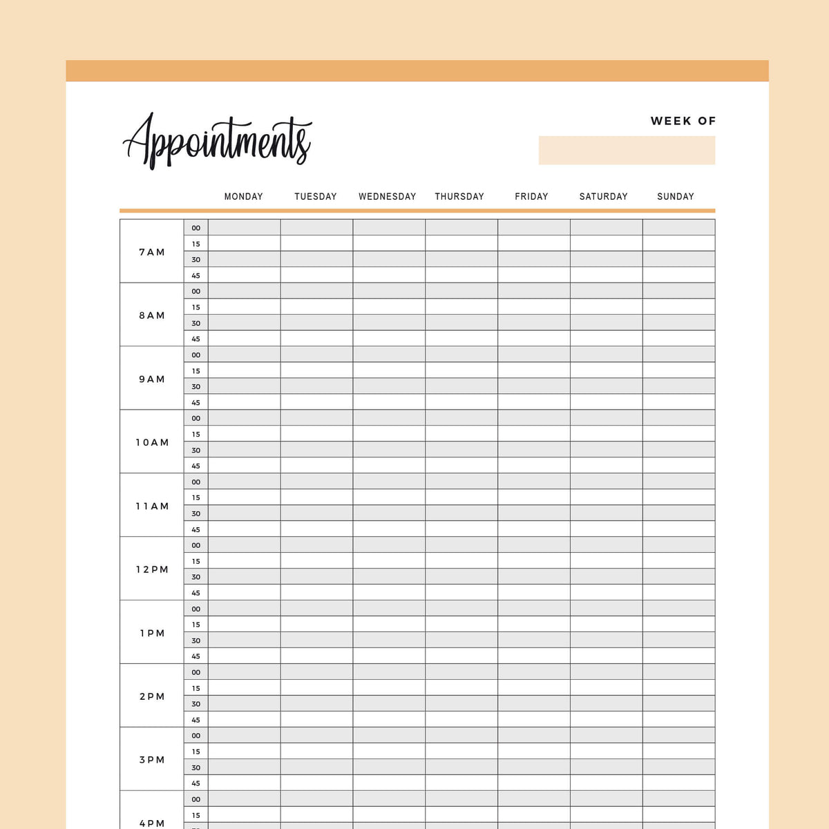 Printable Appointment Book – Plan Print Land