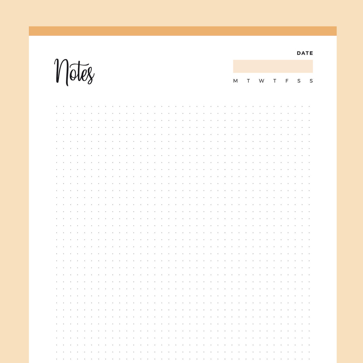 Printable Dot Grid Notes – Plan Print Land