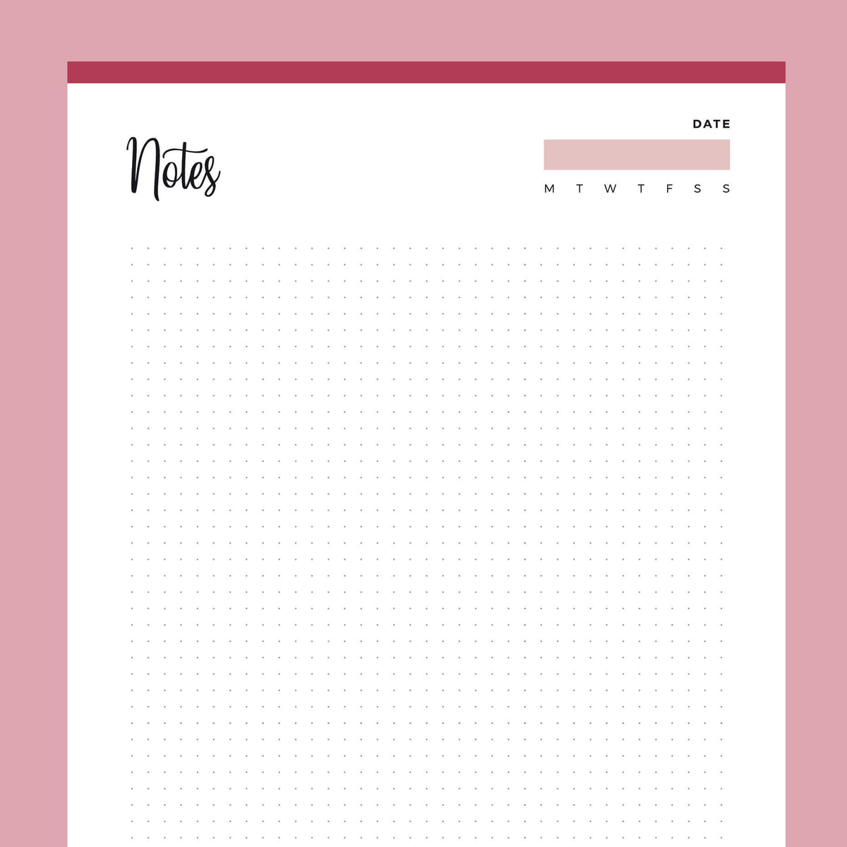 Printable Dot Grid Notes – Plan Print Land