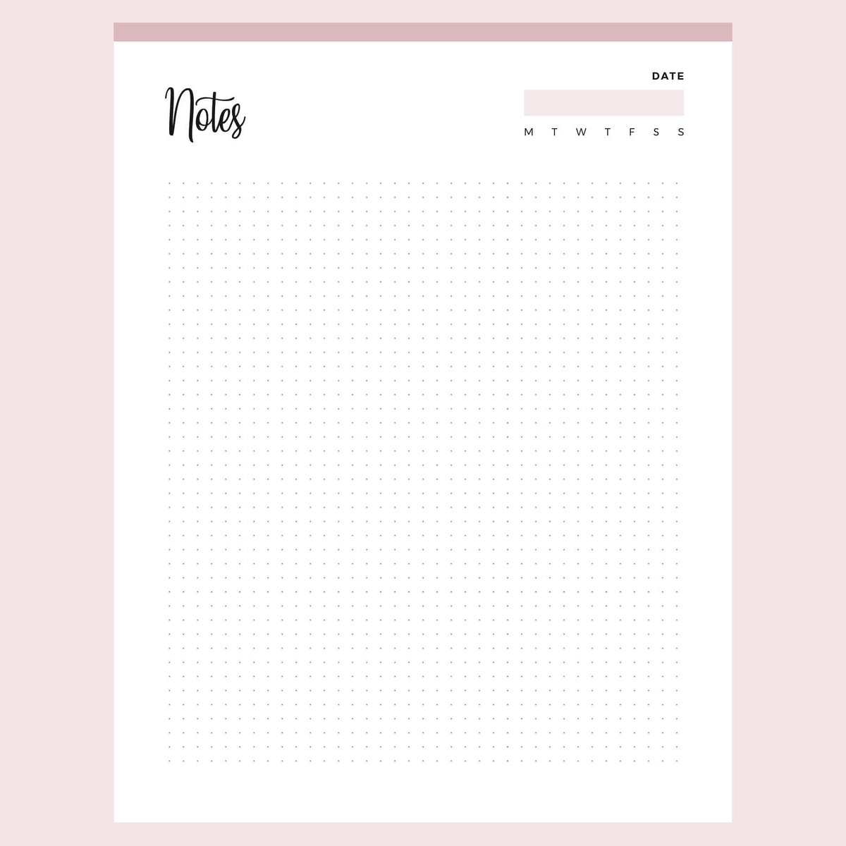 Printable Dot Grid Notes – Plan Print Land